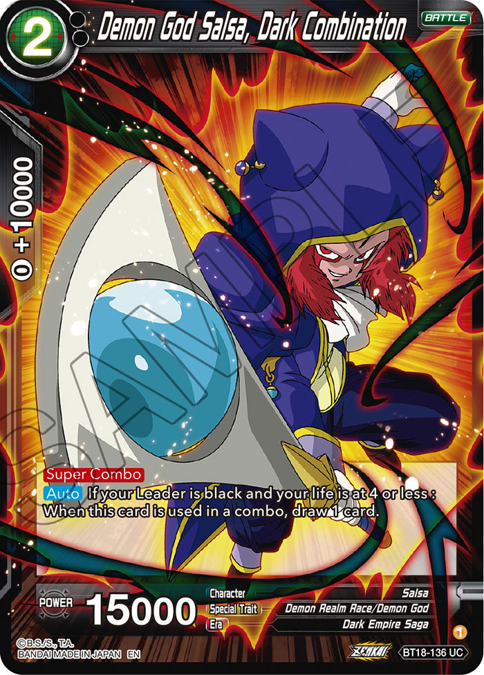 DBS Dawn of the Z-Legends BT18-136 Demon God Salsa, Dark Combination ...